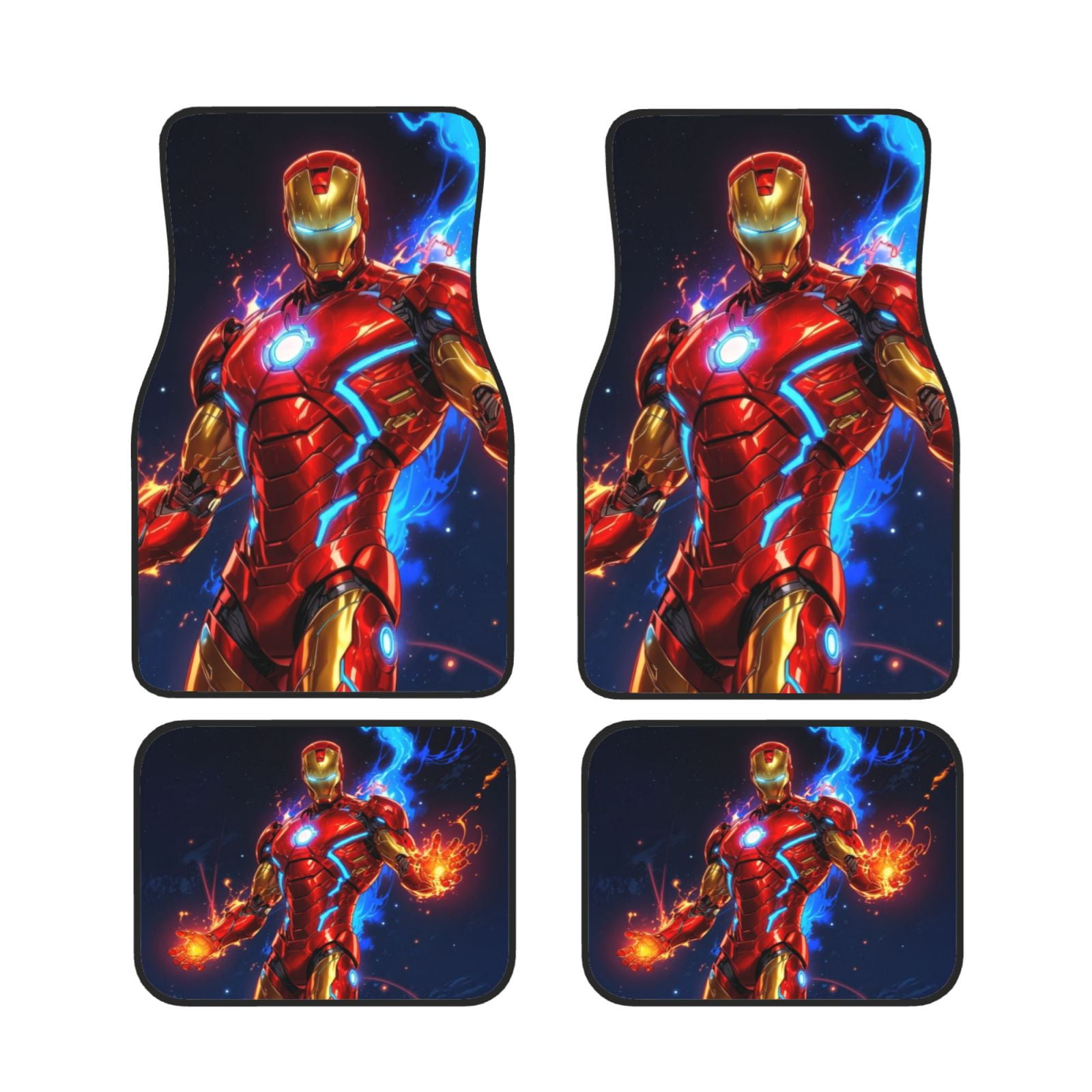 4 Piece Iron Man Car Floor Mats,All Weather Protection Waterproof ...