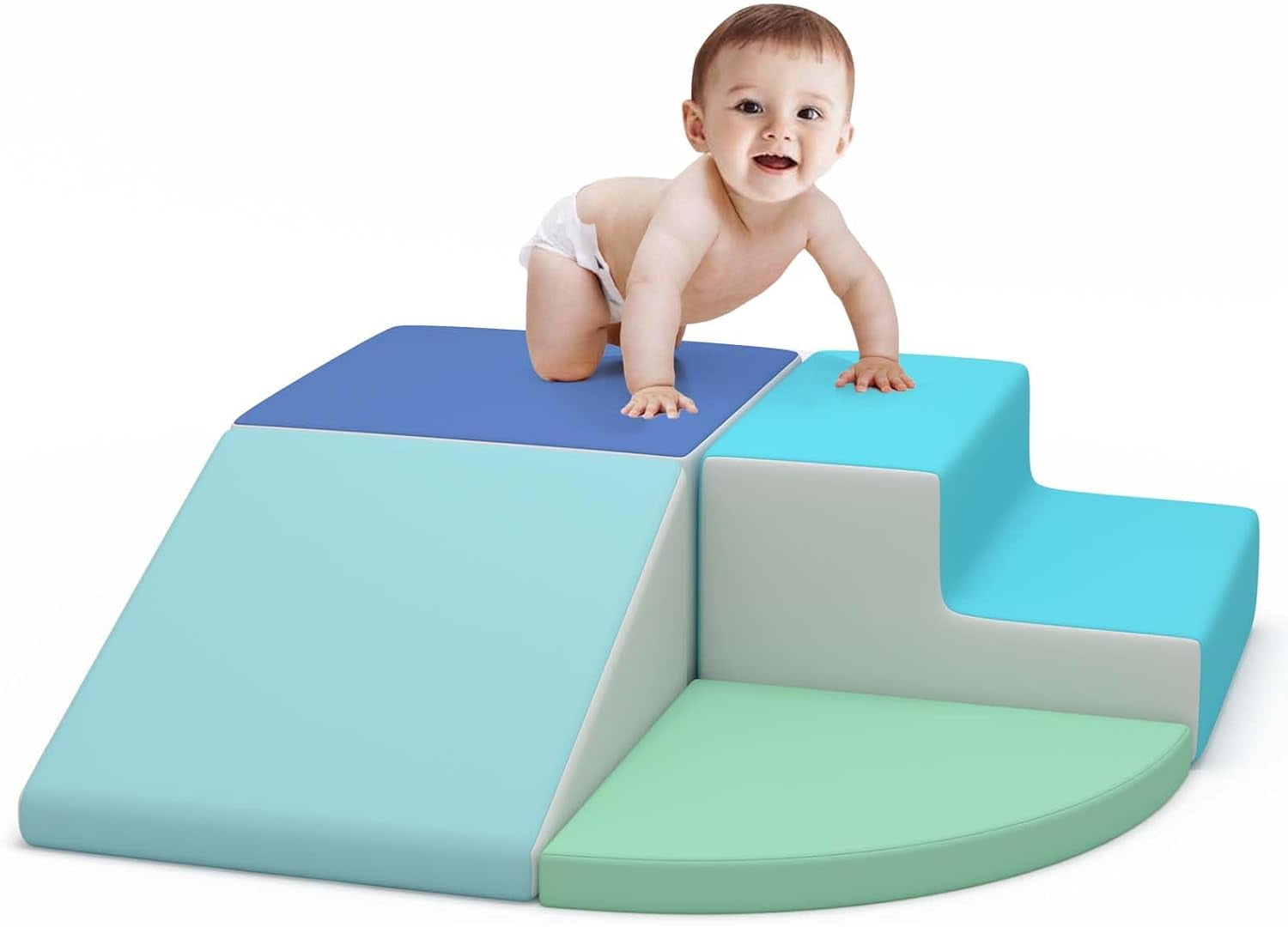 4-Piece Kids Climbing and Crawling Foam Building Toys for 1-3 Toddlers ...