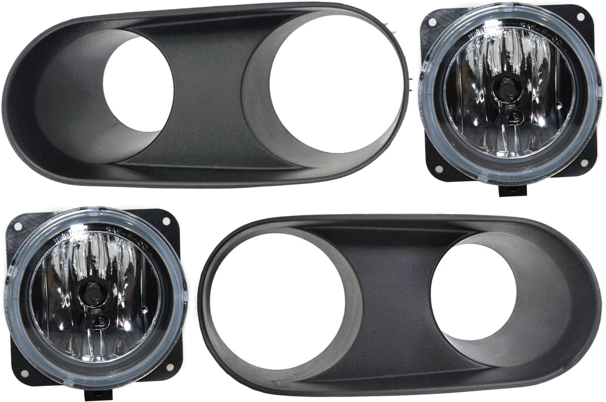 4-Piece Kit Front Fog Light w/bulb(s) Halogen includes Fog Light Trims ...