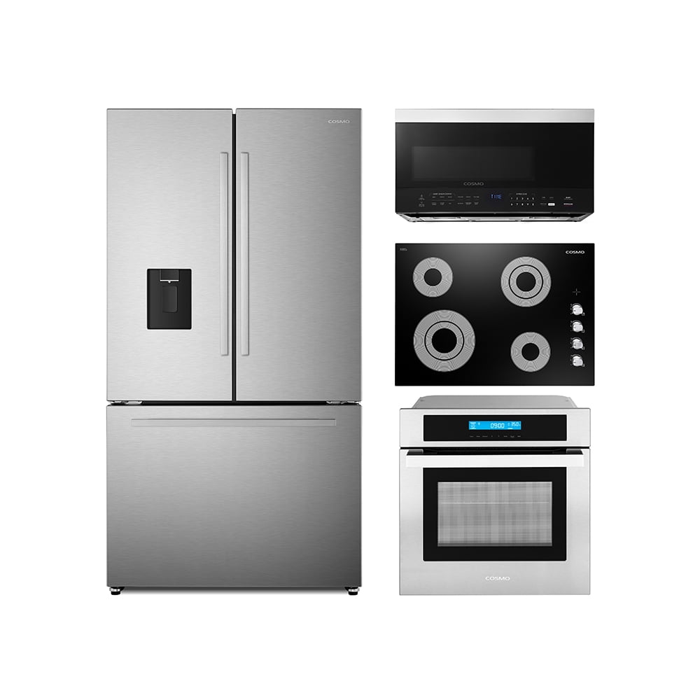 4 Piece Kitchen Package 30" Electric Cooktop 24" Single Electric Wall ...