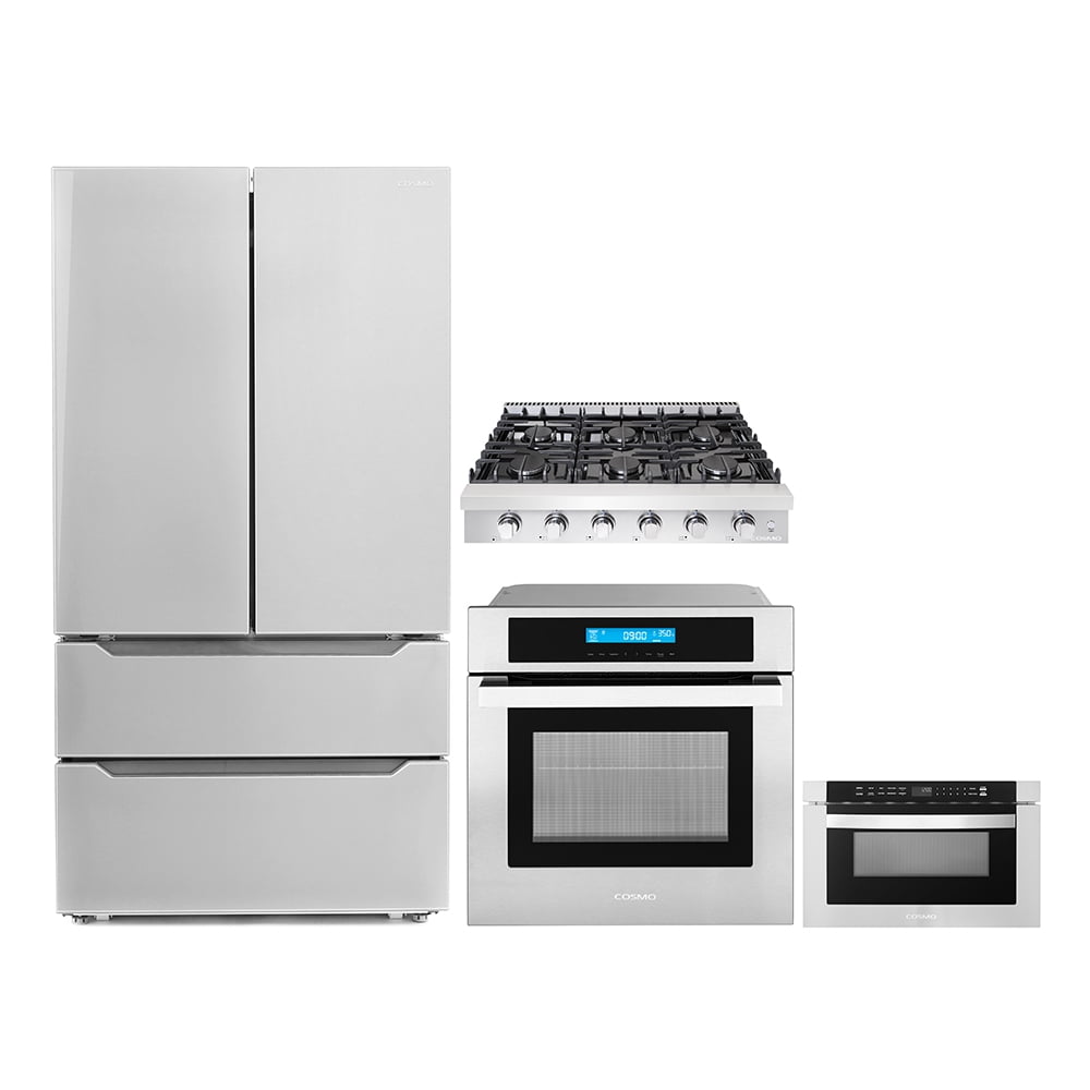 4 Piece Kitchen Package 36" Slide-In Gas Cooktop 24" Single Electric ...