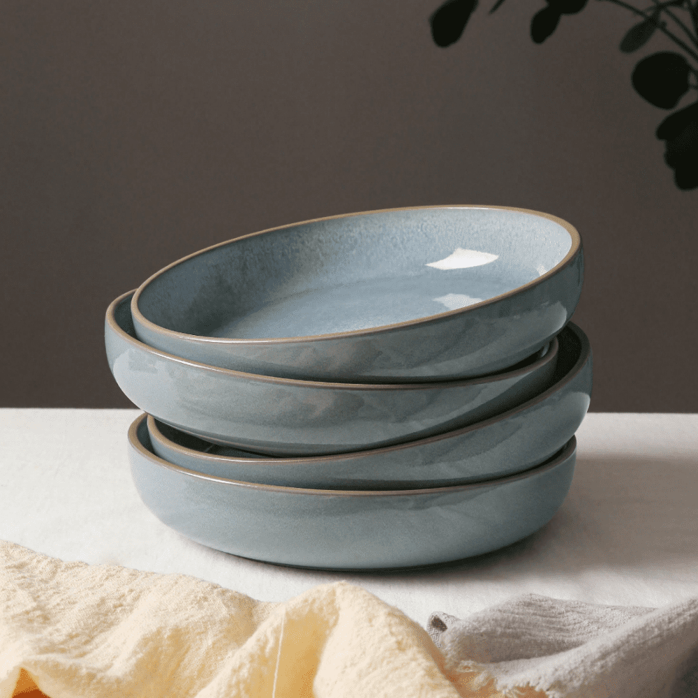 4-Piece Large Pasta Bowls Set, 8.5 Inch Stoneware Salad Bowl Set Of 4 ...