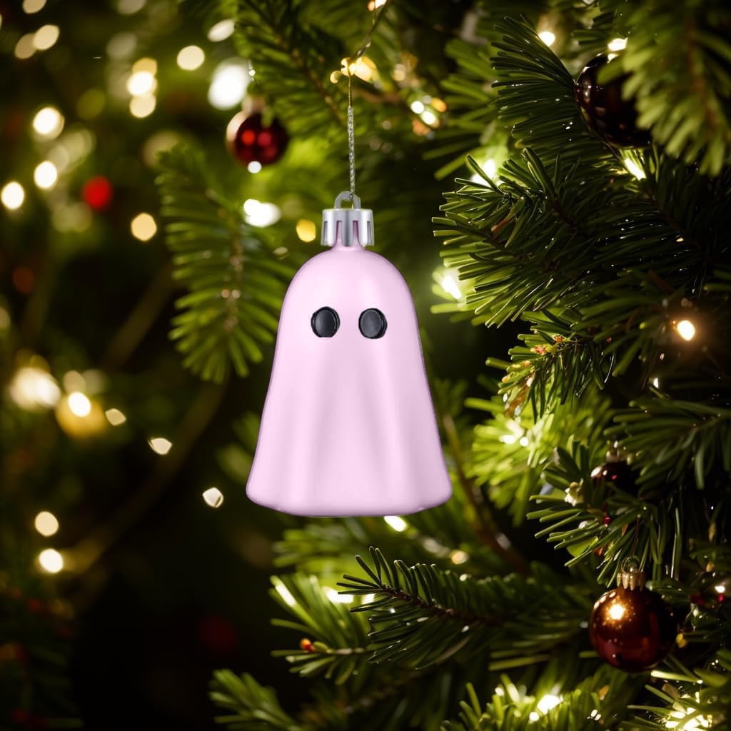 4-Piece Light Pink Halloween Ghost Hanging Decorations, Soft Spooky ...