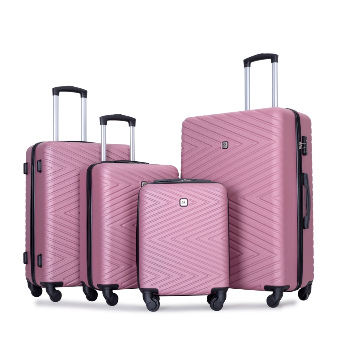 4 Piece Luggage Set , ABS Hard Shell Suitcase Set 16/20/24/28 inches ...