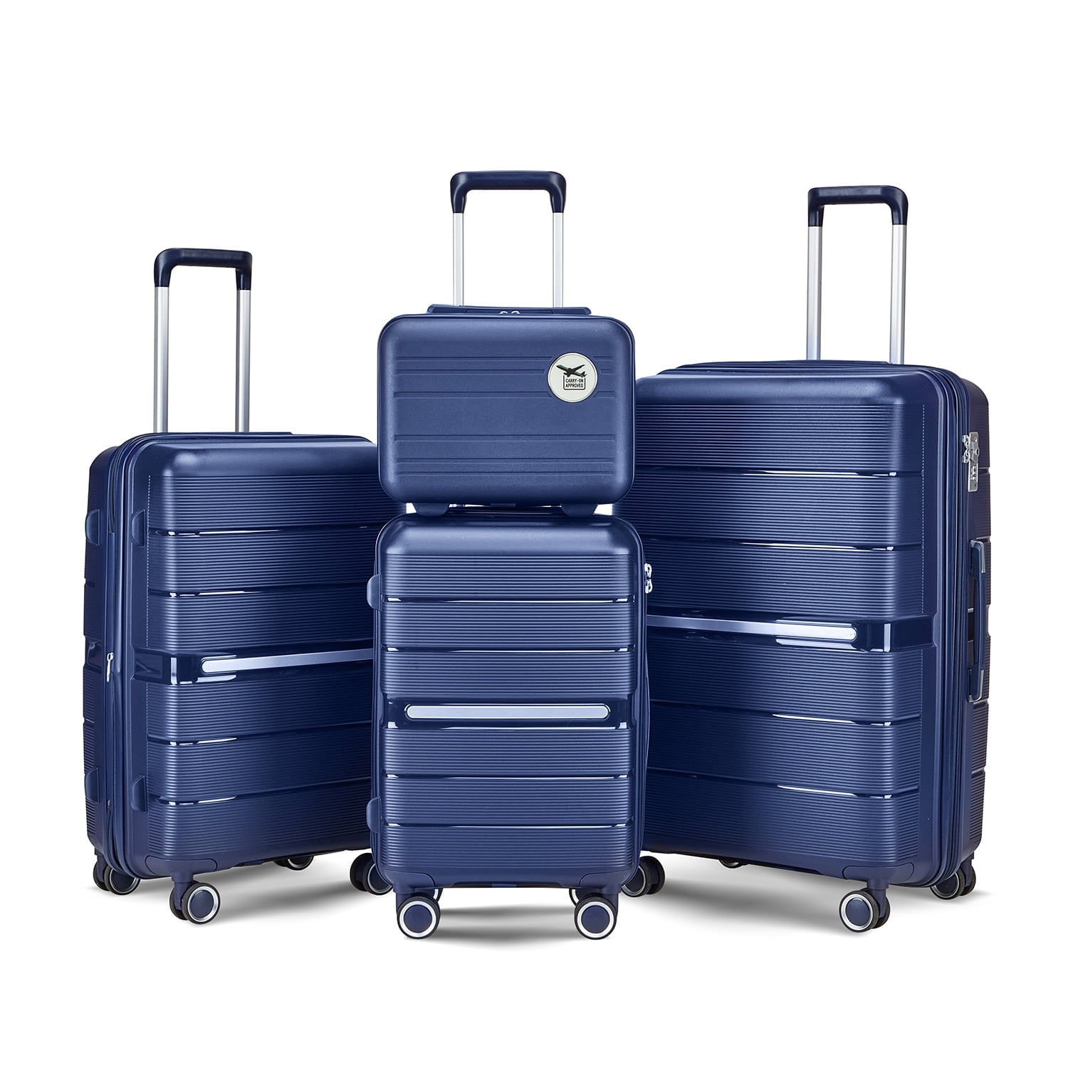 4 Piece Luggage Set, Expandable Lightweight Suitcase Set, PP Materials ...