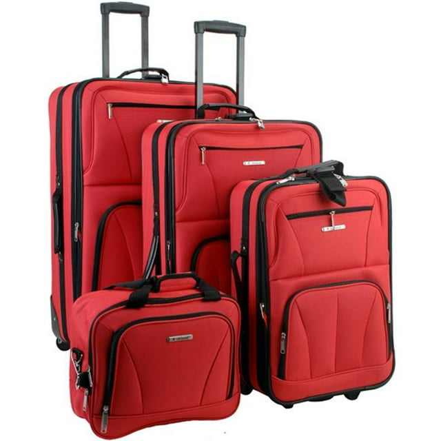 4 Piece Luggage Set - Red - Walmart.com