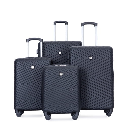 4 Piece Luggage Sets, ABS Luggage Suitcase with TSA Lock (24/28inch ...