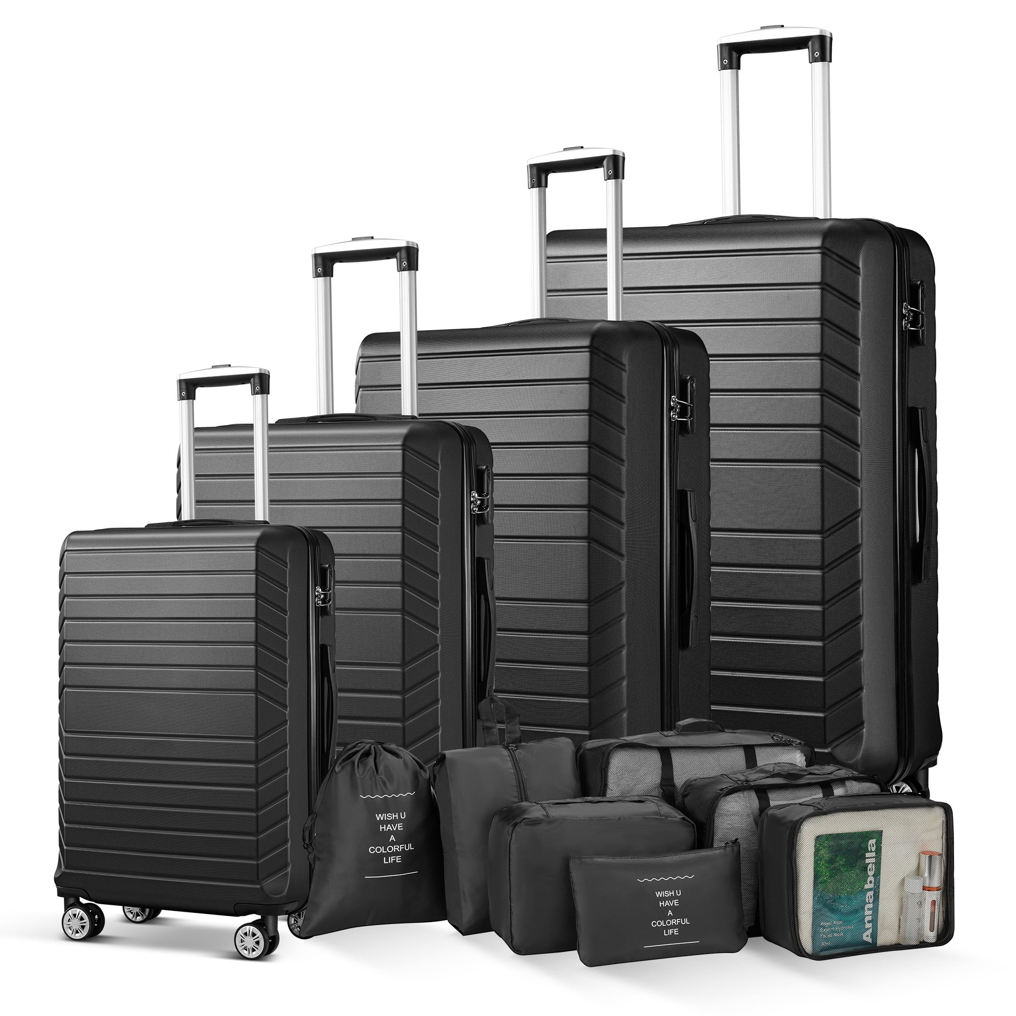 4 Piece Luggage Sets Travel Suitcase Set,20/24/28/32 inch Luggage with ...