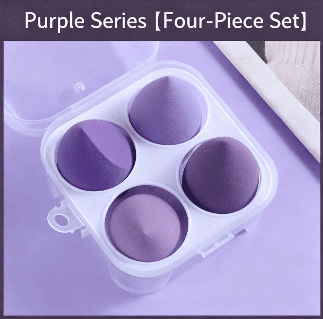 4-Piece Makeup Sponge Set with Storage Case - Latex-Free Blending ...