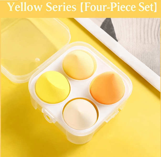 4-Piece Makeup Sponge Set with Storage Case - Latex-Free Blending ...
