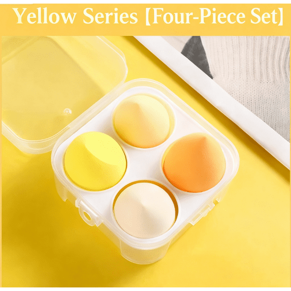 4-Piece Makeup Sponge Set with Storage Case - Latex-Free Blending ...