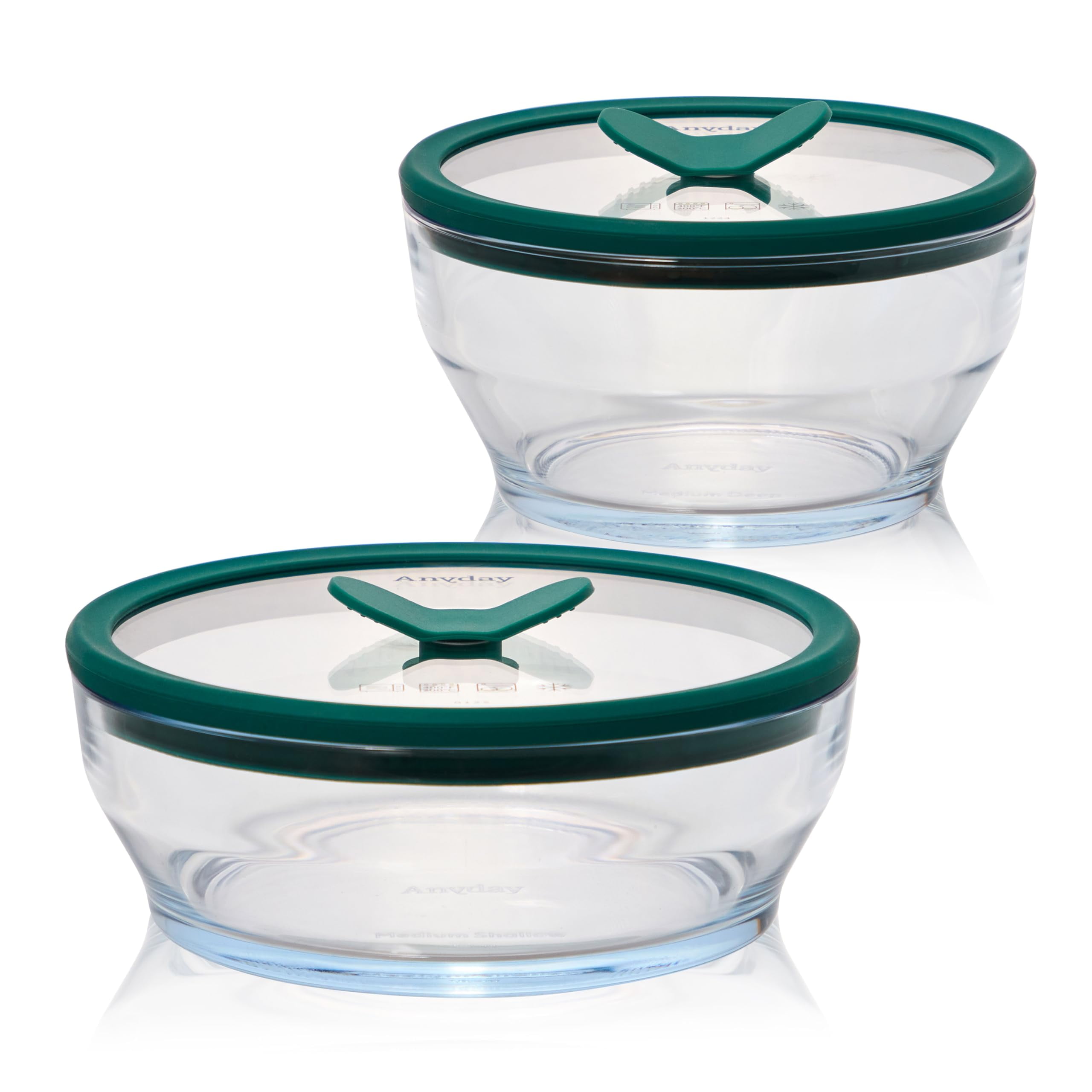 4-Piece Medium Glass Food Storage with Glass Lids | Plastic-Free Meal ...