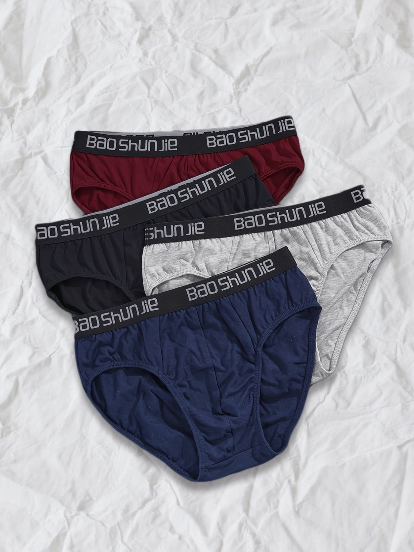 4-Piece Men's Brief Set, Made of 100% Cotton, "Bao Shun Jie" Waistband ...