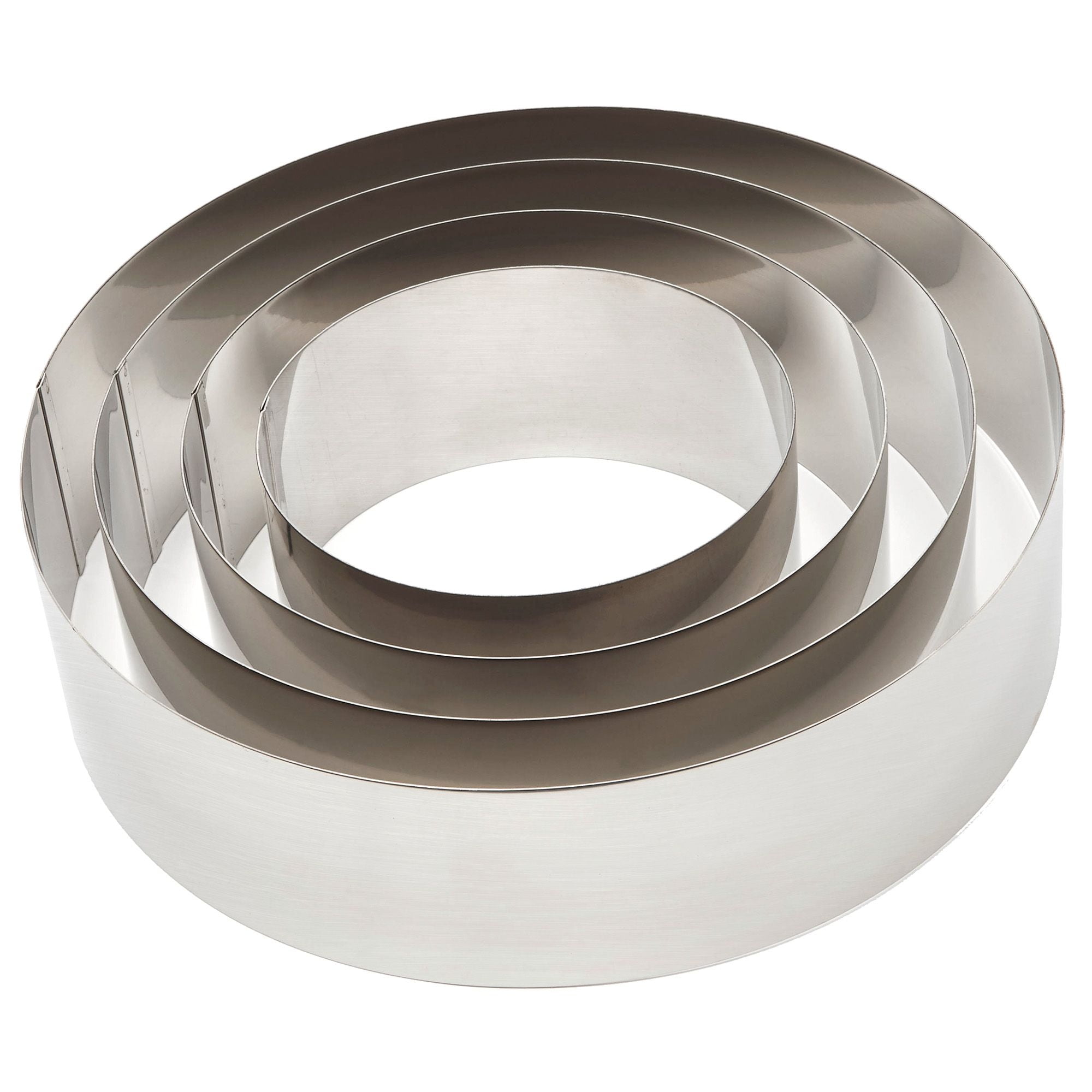 4 Piece Metal Cake Rings for Pancakes, Sponge Cake, Baking Essentials ...