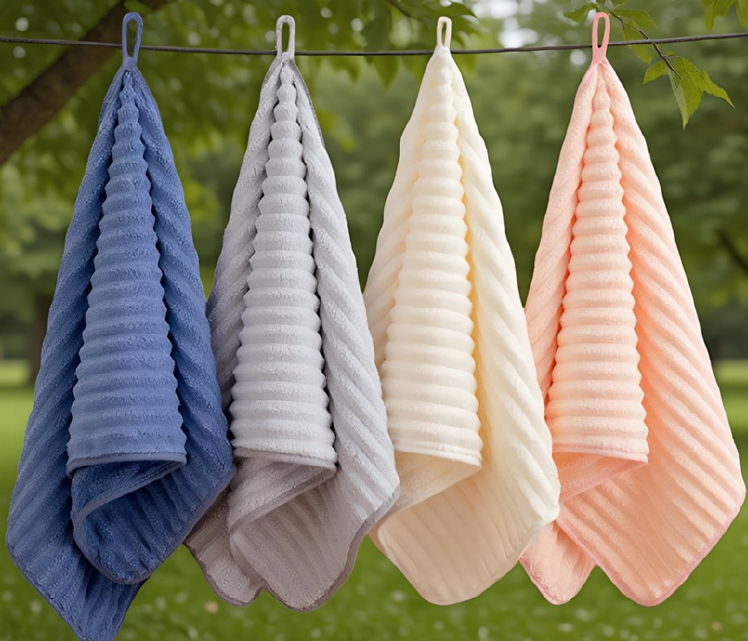 4 Piece Microfiber Towel Set Soft Lint-Free Quick Dry Hand Towels for ...