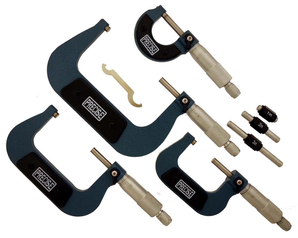 4 Piece Micrometer Set - Sizes 0" - 4" (ToolUSA: TM-14838) - Walmart.com