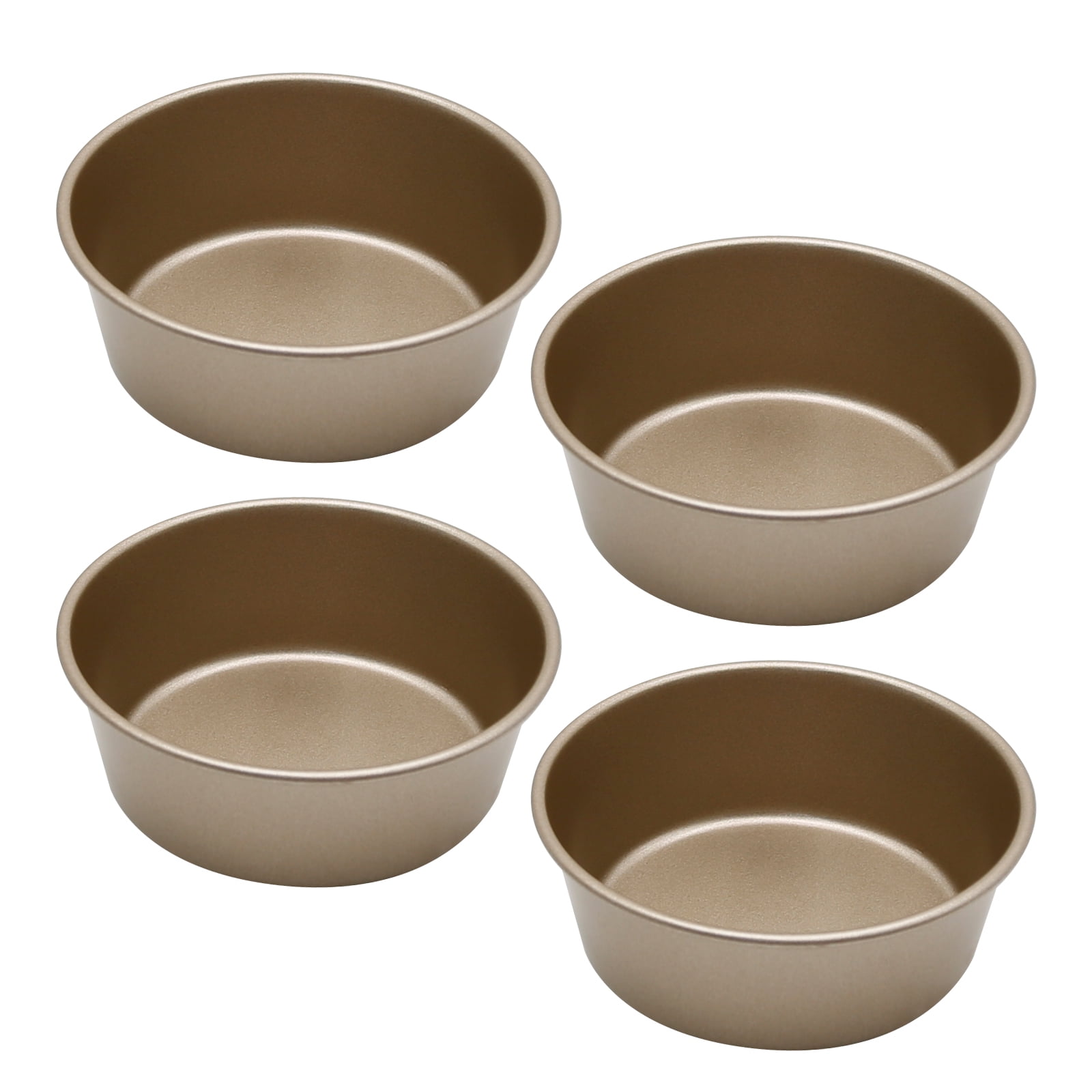 4-Piece Mini Cake Pan Set, 5-inch Round Aluminum Non-Stick Baking Pans ...