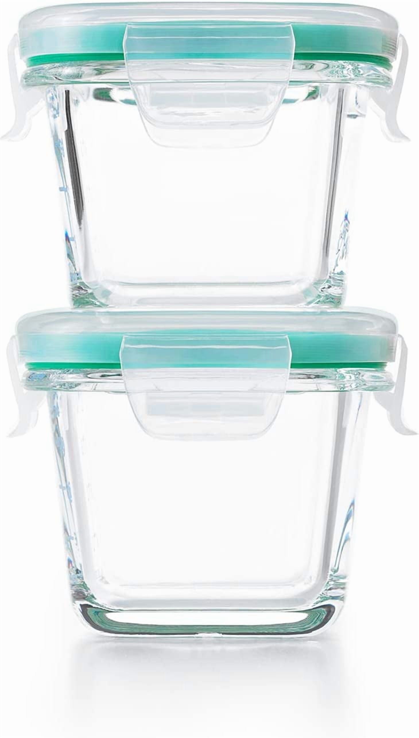 4-Piece Mini Glass Airtight Container Set Leakproof Smart Seal Food ...