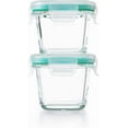 4-Piece Mini Glass Airtight Container Set Leakproof Smart Seal Food ...