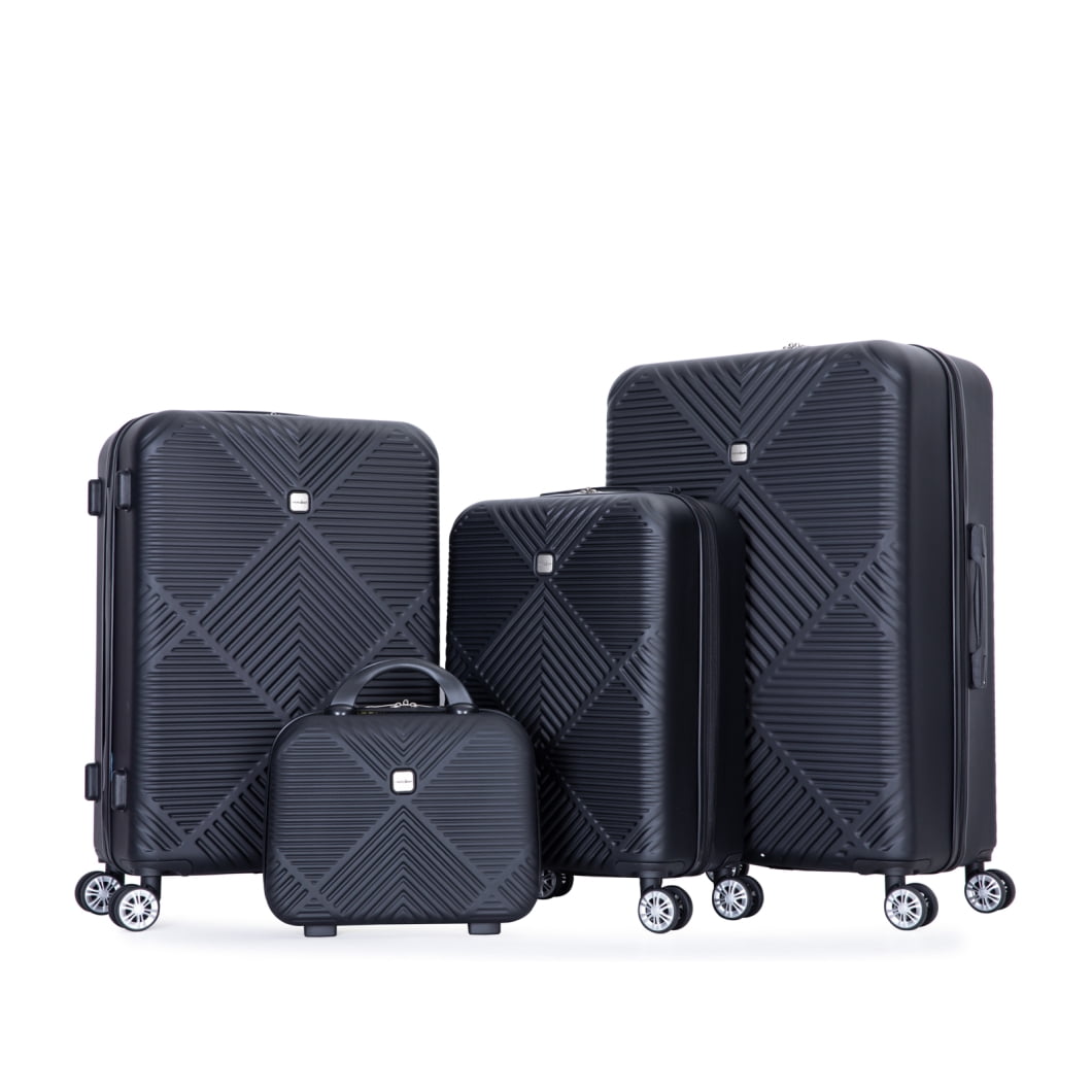 4-Piece Modern Luggage Sets, ABS Lightweight Suitcase with 14" Inch ...