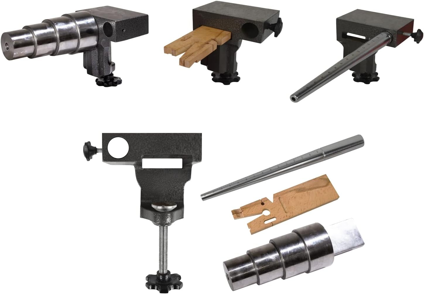 4-Piece Multi Mandrel Kit Set Round with Stepped Mandrel V-Slot Pin ...