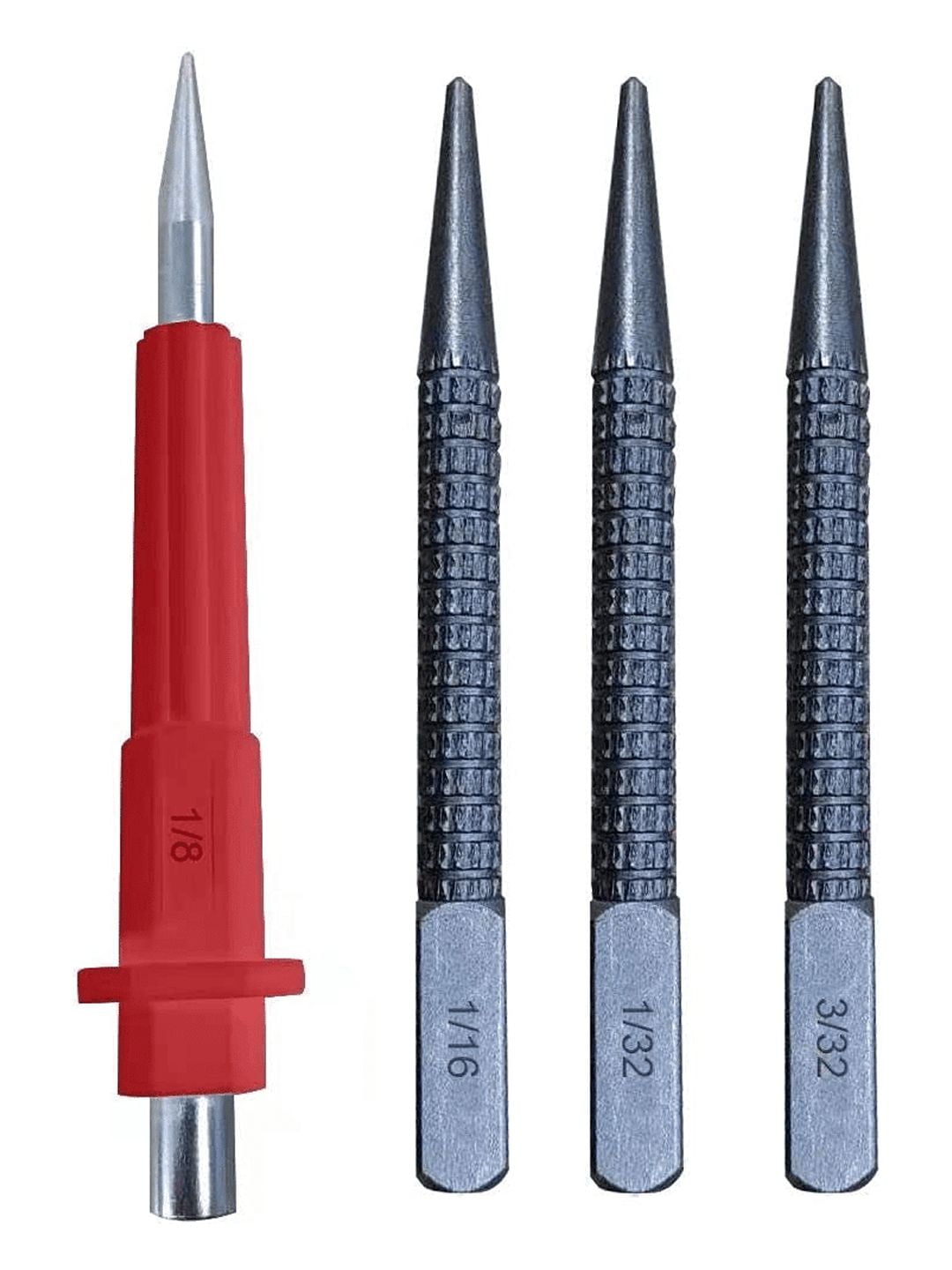 4-Piece Nail Setter and Center Punch Set, High Carbon Steel Woodworking ...