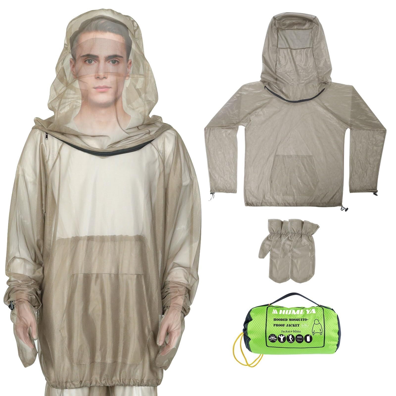 4-Piece Net Suit L/XL, Full Body Jacket with Zippered Hood, Pants ...