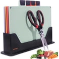 4-Piece Non-Toxic BPA-Free Plastic Cutting Board Set with Organizer ...