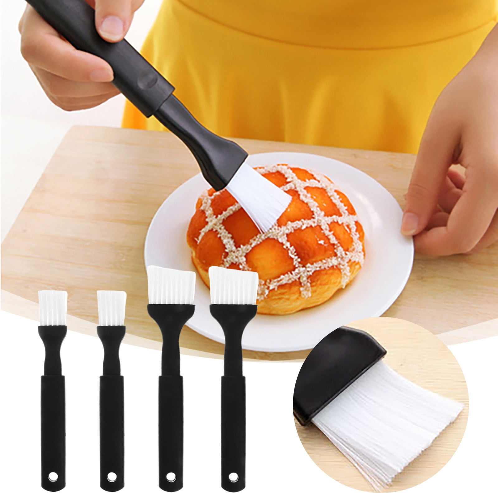 4 Piece Nylon Basting Brush Set For Kitchen Baking Grilling And Cooking ...