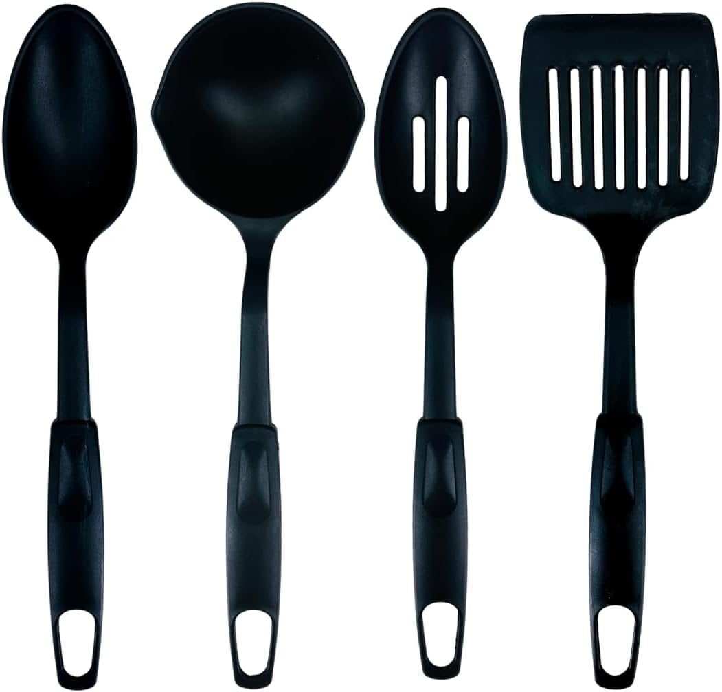 KITCHEN DIVA 4-Piece Nylon Utensil Set, Black, 11 Inches - Walmart.com