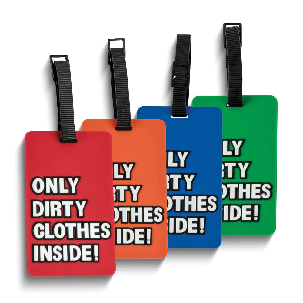 4-Piece ONLY DIRTY CLOTHES INSIDE Silicon Luggage Tag Set #Q-GM22556 ...