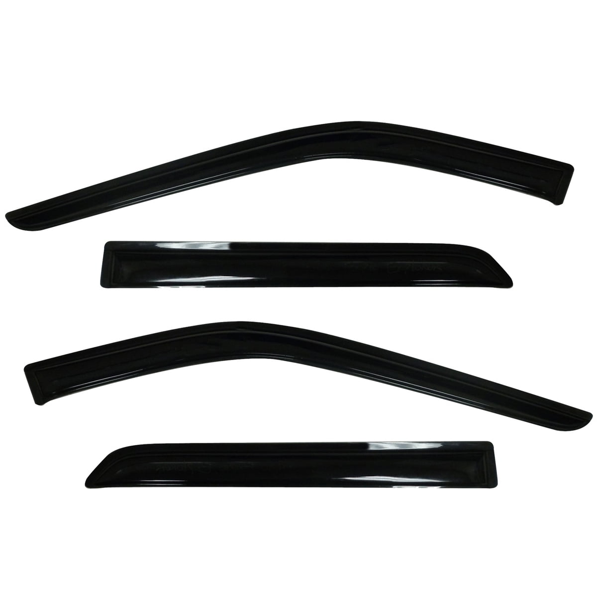 4-Piece Out-Channel -On Window Deflector Visor Set - Smoke Tinted-4PCS ...