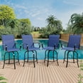 4-Piece Outdoor Swivel Bar Chair Set, High Back Patio Bar Stools with ...