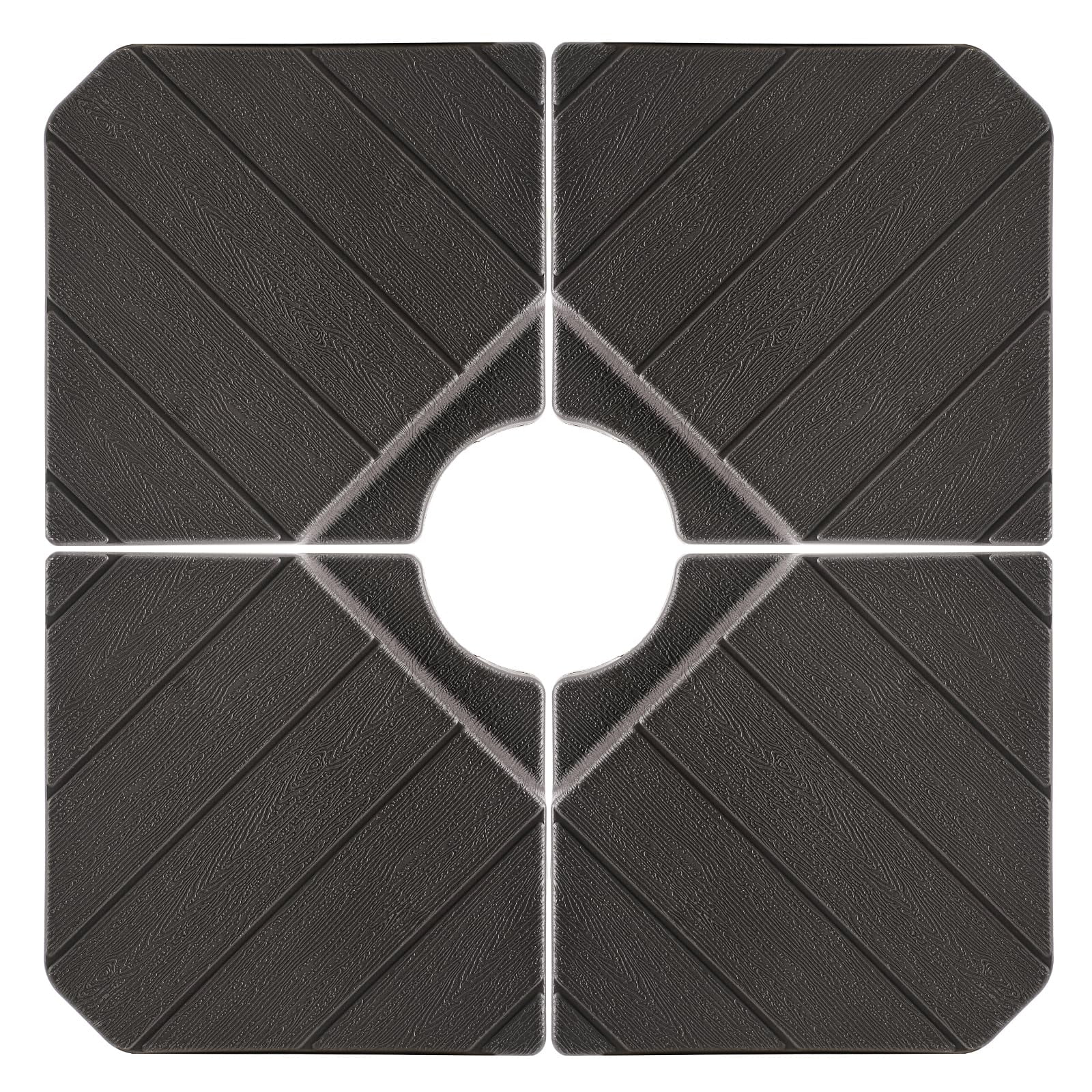 4-Piece Outdoor Umbrella Base Stand, 220lbs Capacity Heavy Duty Weights ...