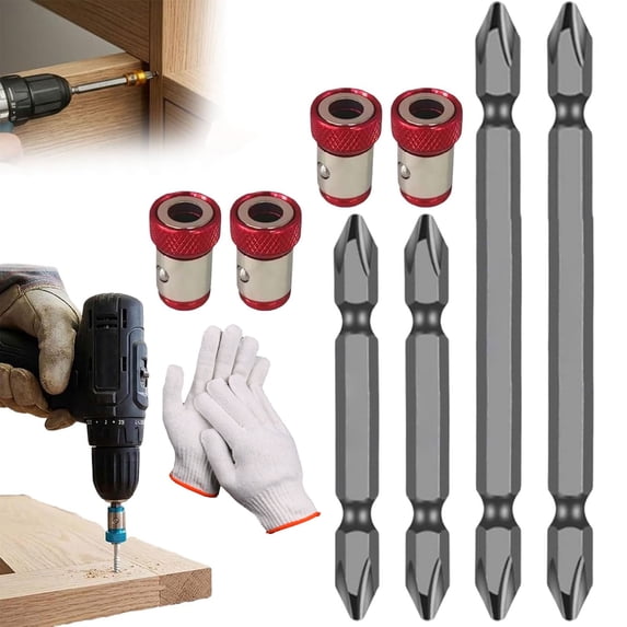 4-Piece PH2 Magnetic Screw-Holding Bit Set – S2 Steel Double Ended Bits ...