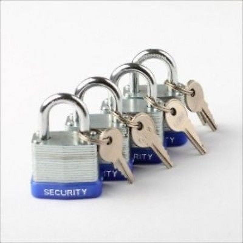 4 Piece Pack of Small Laminated Pad Lock 30mm Size Padlock Security Set ...