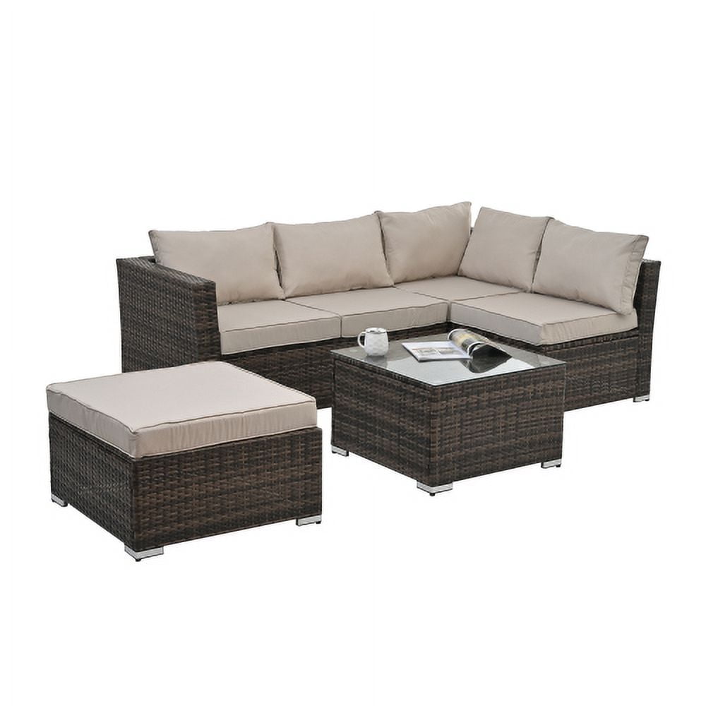 4-Piece Patio Furniture, Outdoor Furniture, Seasonal PE Wicker ...