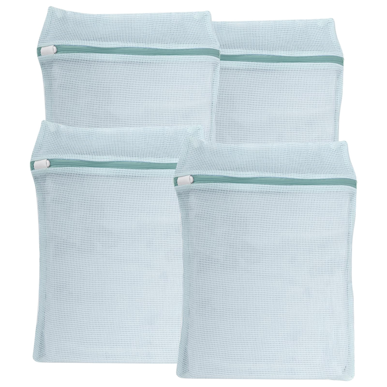 4-Piece Pink Medium Durable Organic Cotton Mesh Laundry Bags with ...