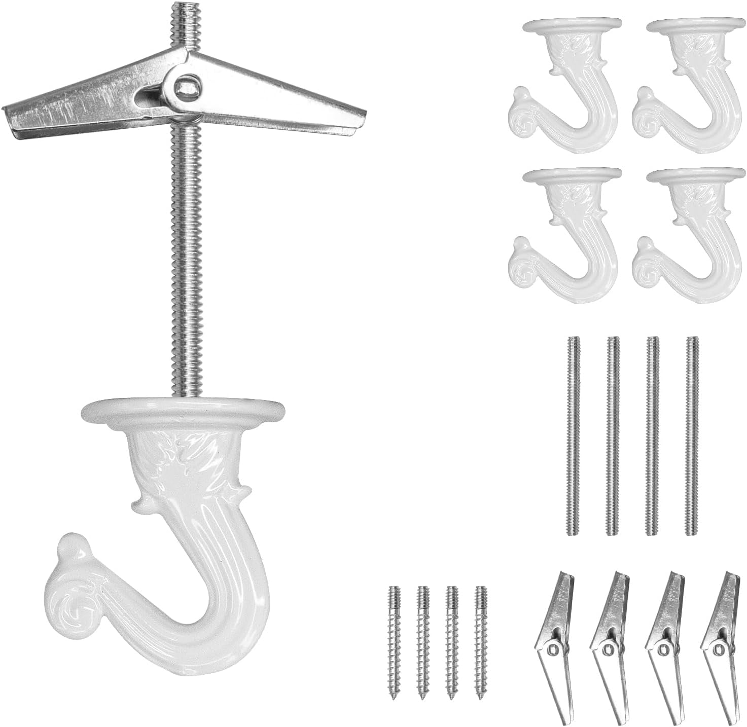 4 Piece Plant Holder Hanging Basket Holder, Ceiling Hook, Plant Hangers ...