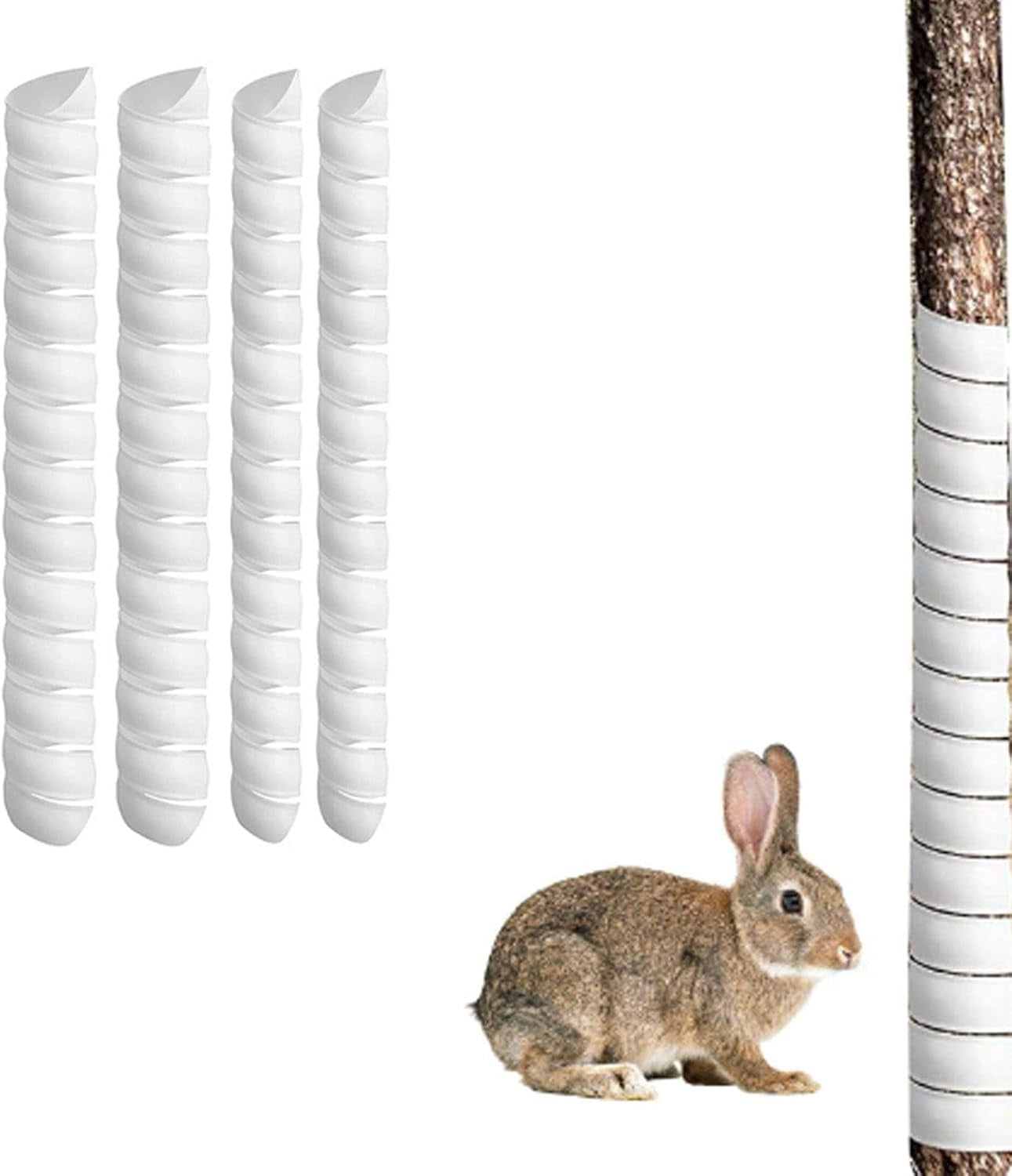 4-Piece Plastic Spiral Tree Protector,For Protecting Saplings From ...