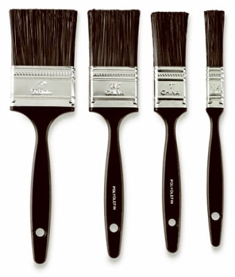 4 Piece, Polyester & Varnish & Utility Brushes, Consists Of 1 Each Of ...