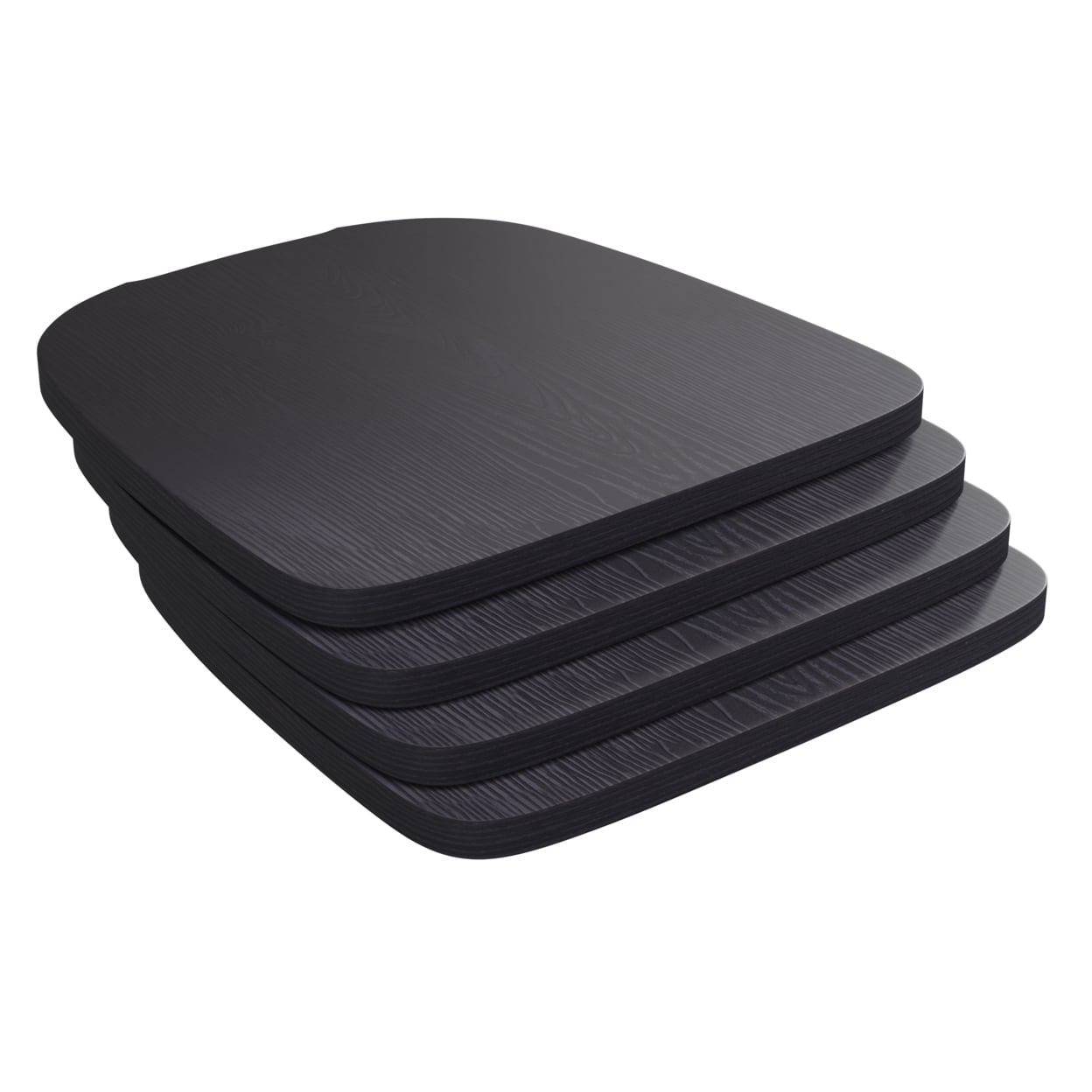 4 Piece Polyresin Chair Seats, Black - Walmart.com