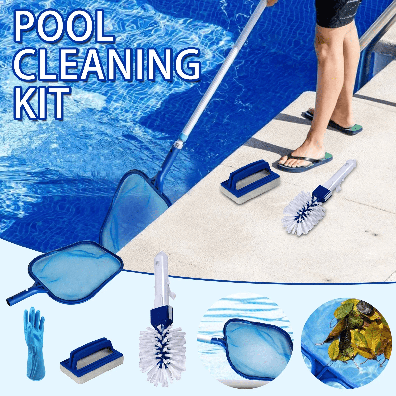 4-Piece Pool Cleaning Kit, Pool & Spa Maintenance Kit, Complete Pool ...
