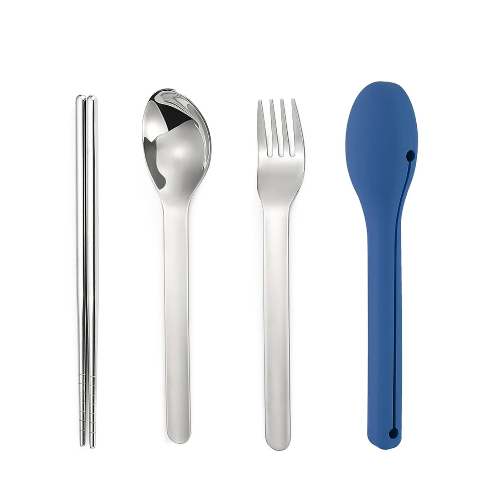 4-Piece Portable Travel Utensils Set Stainless Steel Flatware Set ...