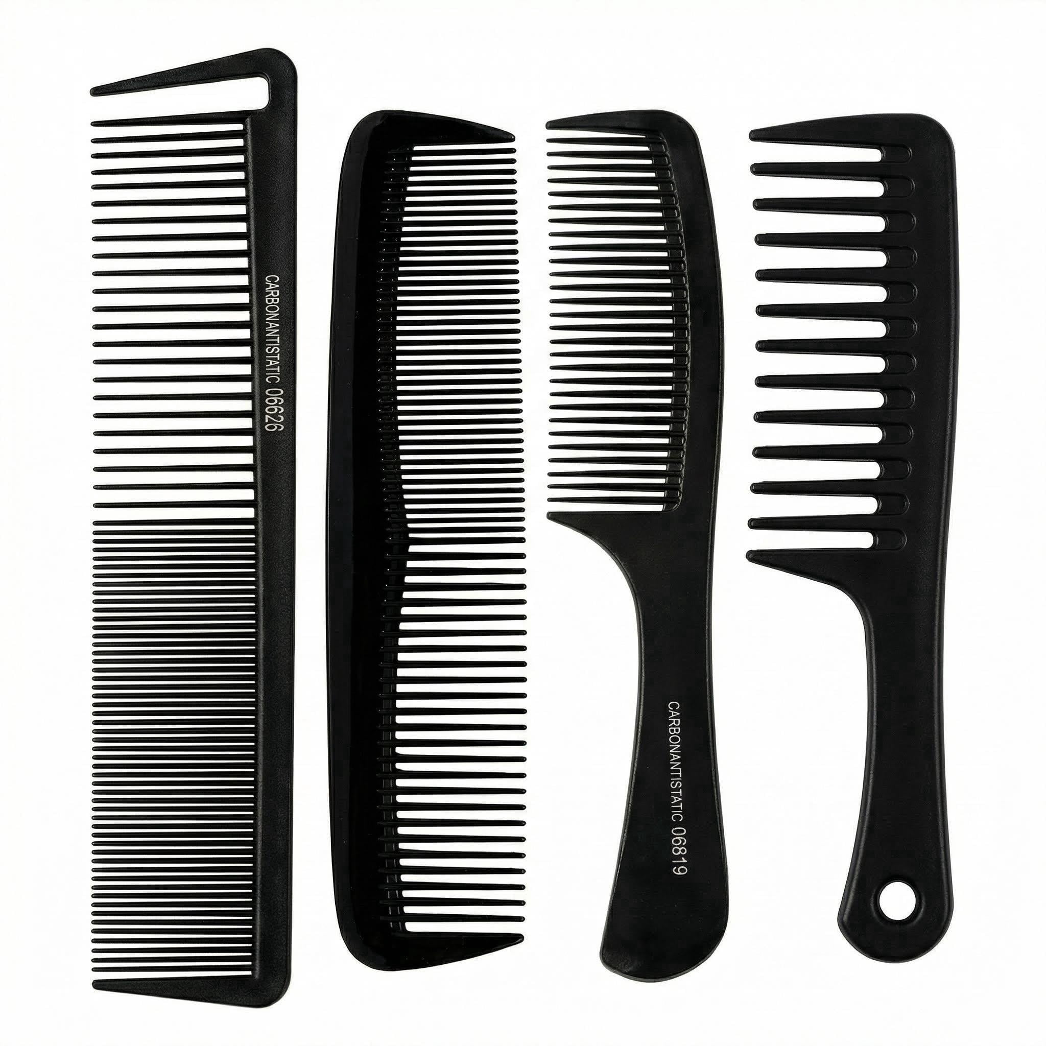 4-Piece Professional Comb Set, Wide Tooth Fine Tooth Hair Comb, Braided ...