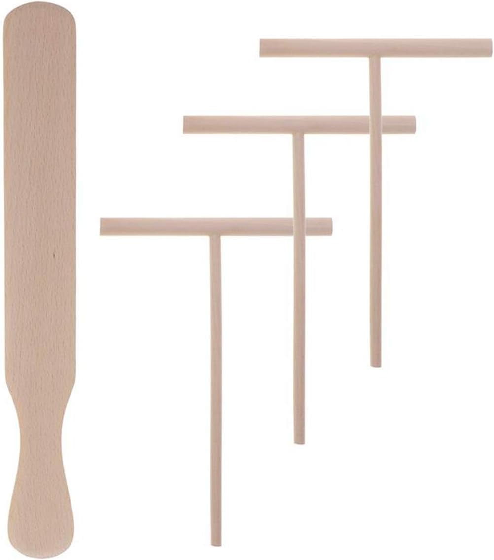 4 Piece Professional Crepe Tools Wooden Batter Spreader Set Home ...