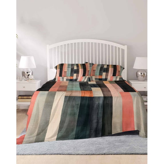 4 Piece Queen Sheet Set Color Striped Sheets Set for Queen Size Bed ...
