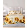 4 Piece Queen Sheet Set Yellow Sunflowers Sheets Set for Queen Size Bed ...