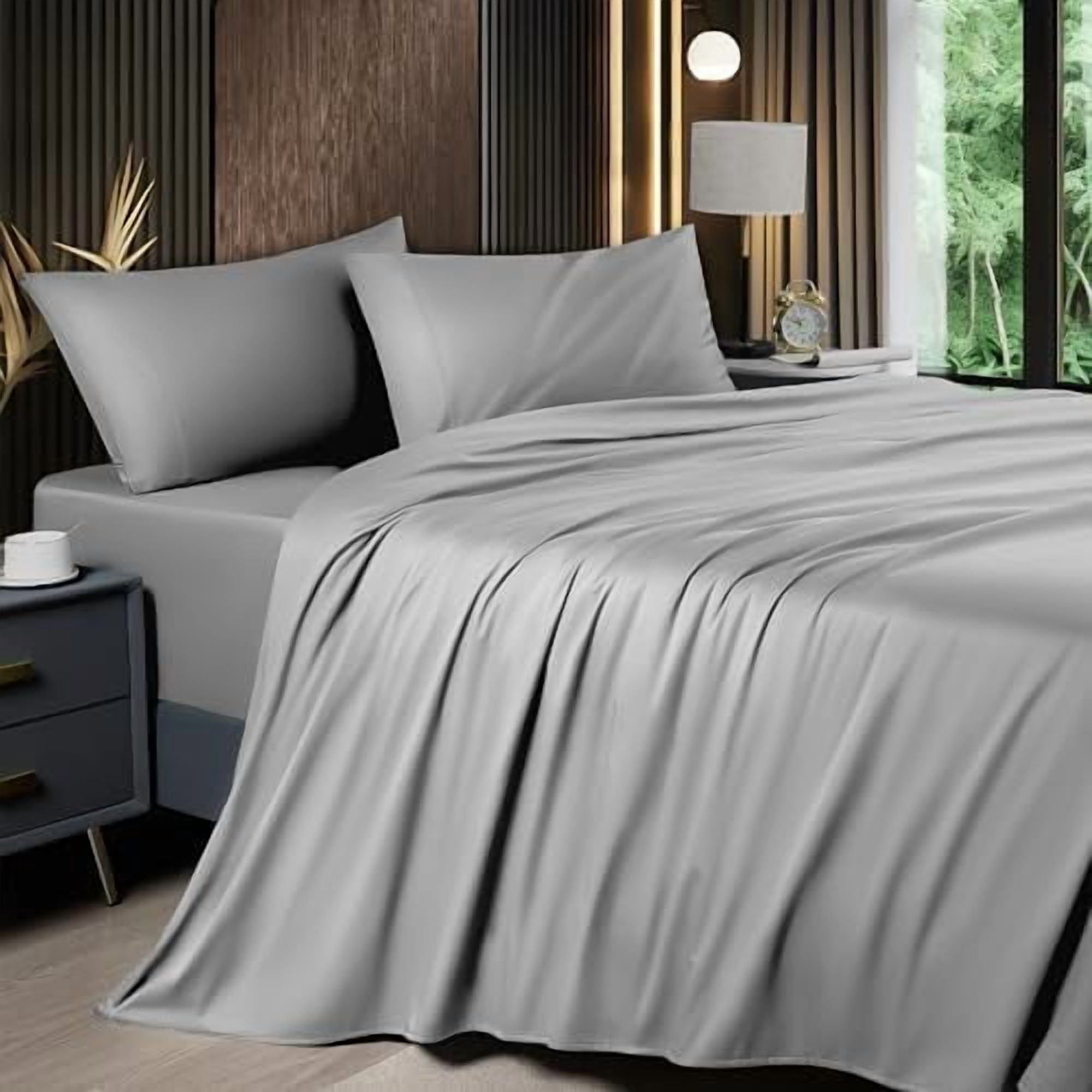 4 Piece Queen Sheet Sets, Cooling Sheets, Blend Rayon Derived from ...