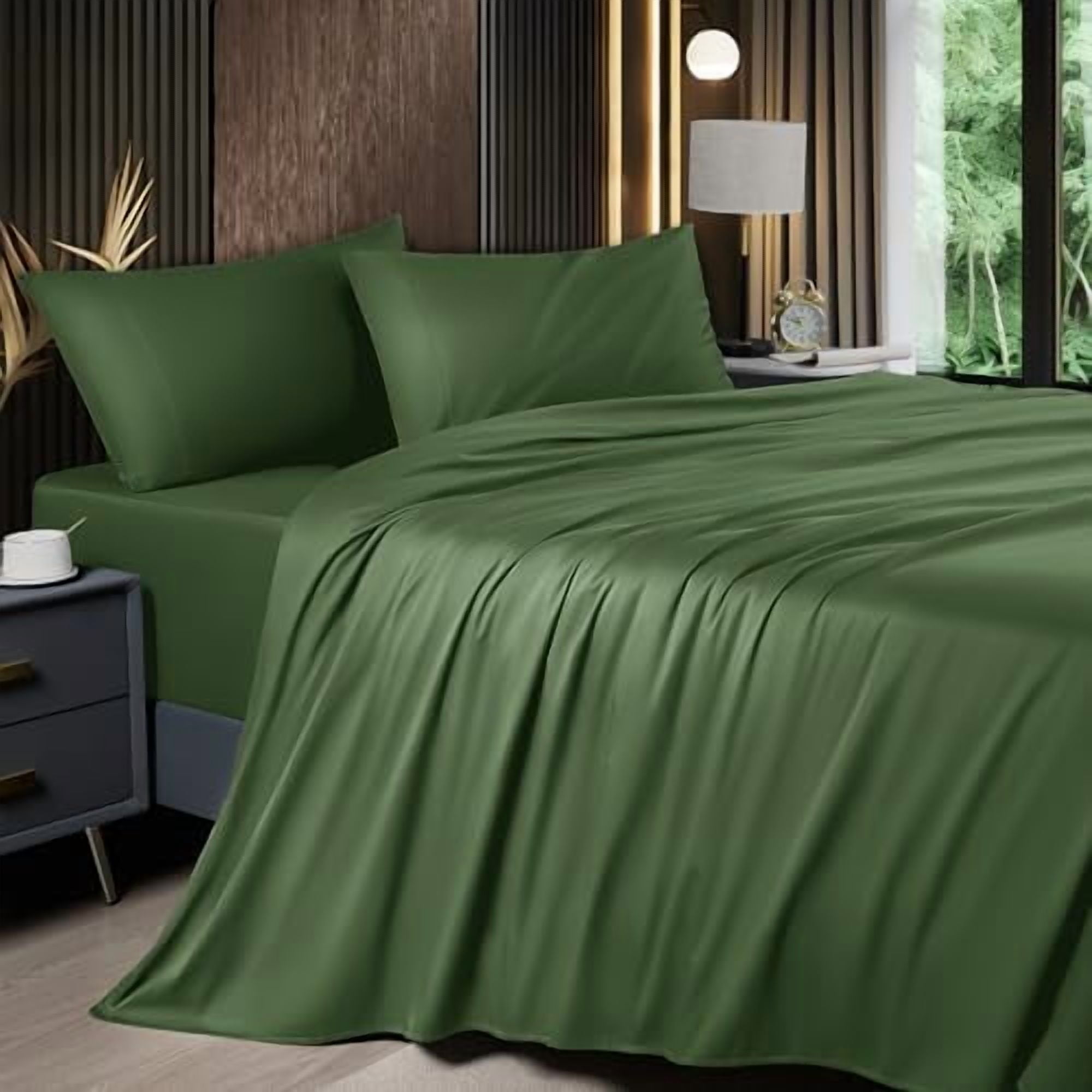 4 Piece Queen Sheet Sets, Cooling Sheets, Blend Rayon Derived from ...